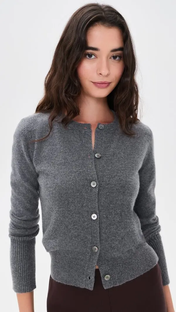 LA LIGNE Solid Lean Lines Cashmere Cardigan