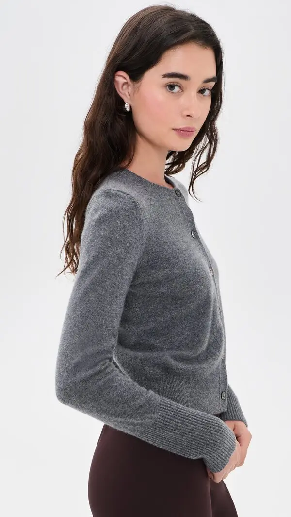 LA LIGNE Solid Lean Lines Cashmere Cardigan
