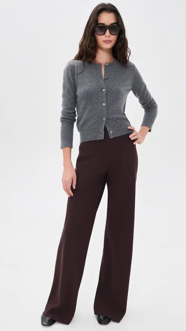 LA LIGNE Solid Lean Lines Cashmere Cardigan