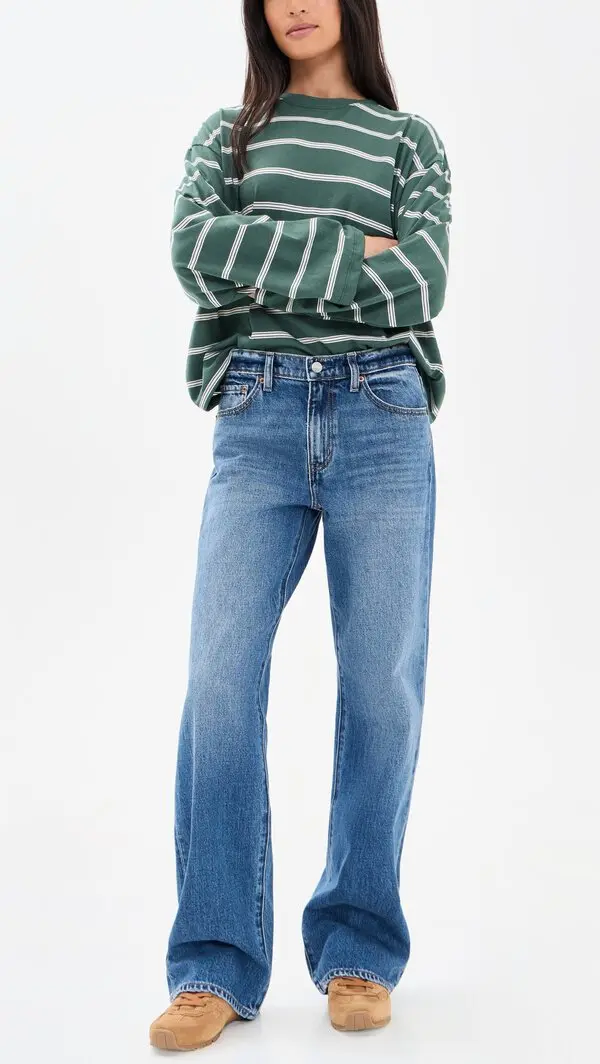 DAZE 2k Mid Rise Relaxed Baggy Jeans