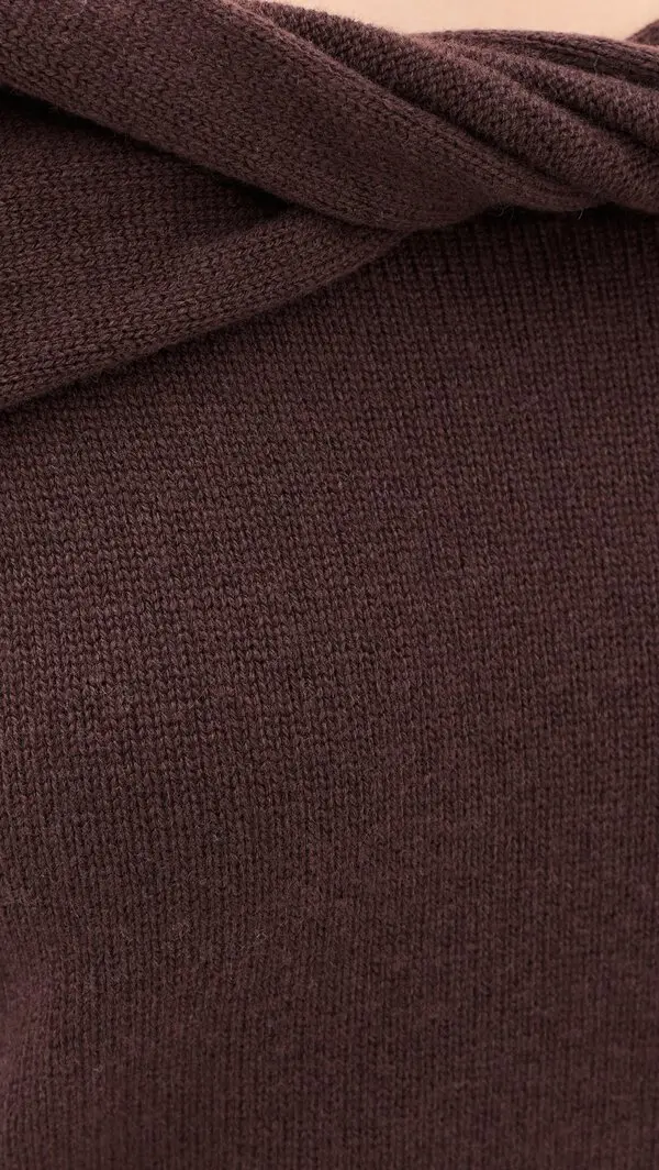Simkhai Cambria Long Sleeve Off Shoulder Top - Chocolate