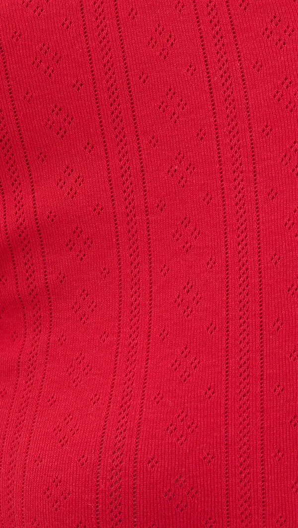 DAZE Stargazer Pointelle Cardigan - Cherry Bomb