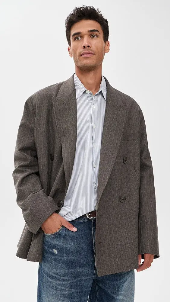 Our Legacy Halt Blazer - Phase Stripe Motion Woolcot