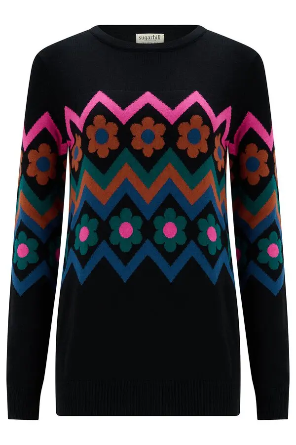 SUGARHILL BRIGHTON Rita Jumper Flower Chevron