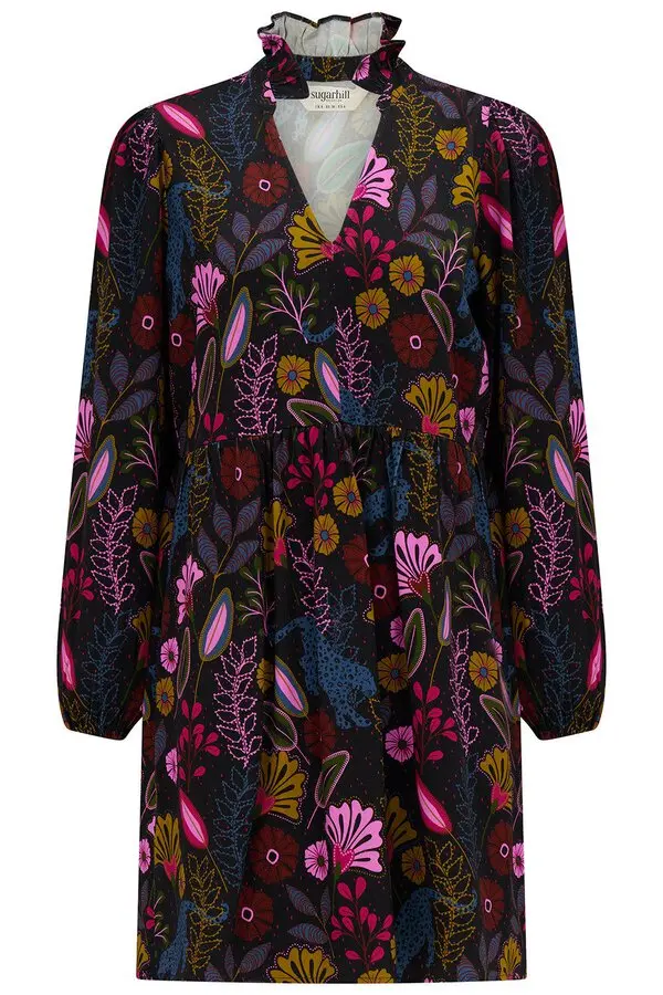 SUGARHILL BRIGHTON Indi Short Smock Dress Jungle