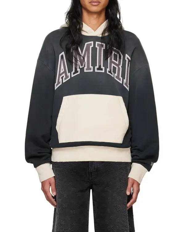 Amiri Logo Embroidered Tow-tone Hoodie