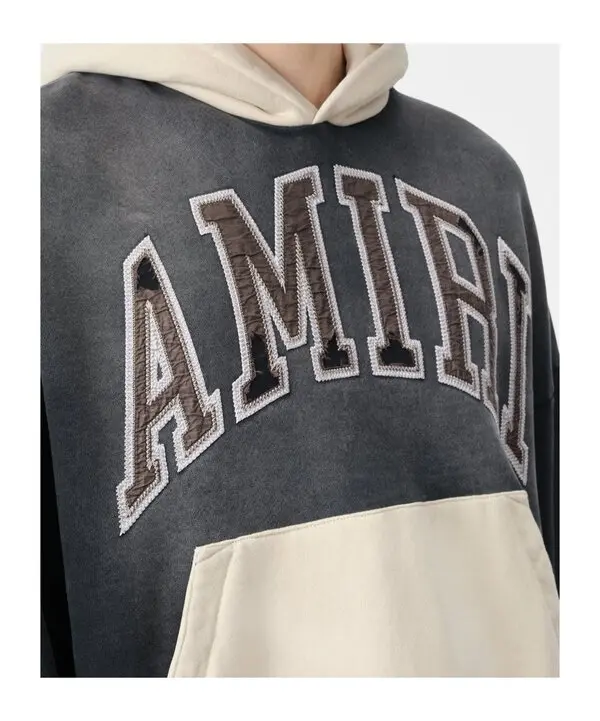 Amiri Logo Embroidered Tow-tone Hoodie
