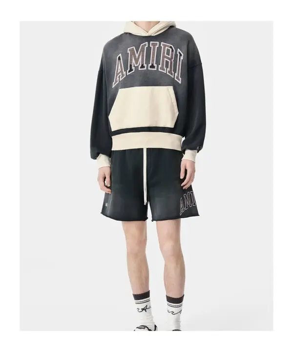 Amiri Logo Embroidered Tow-tone Hoodie