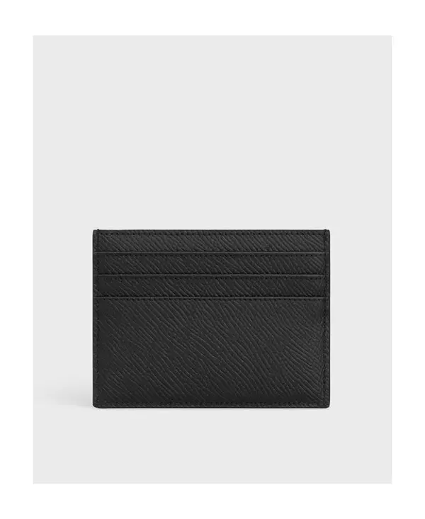 Celine Large Card Holder In Grained Calfskin