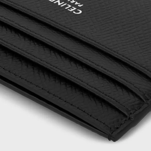 Celine Large Card Holder In Grained Calfskin