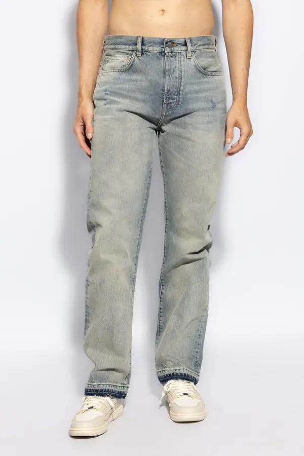 Amiri Vintage Effect Distressed Straight-leg Jeans