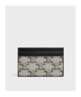 Celine Medium Card Holder In Triomphe Canvas And Calfskin