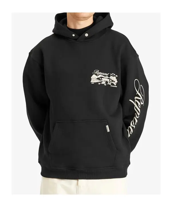 REPRESENT Snap-button Hooded Sweatshirt