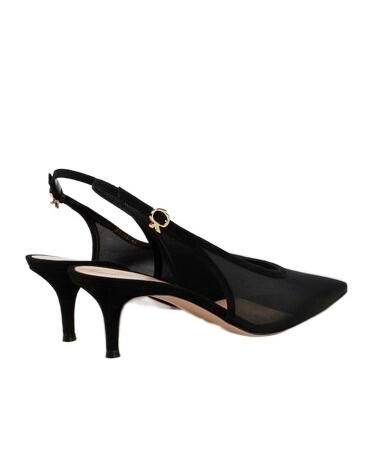 GIANVITO ROSSI Leather-trimmed Organza Slingback Pumps