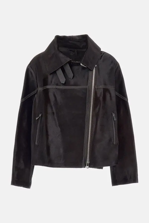 DESA 1972 Reversible Biker Jacket In Shearling - Marrone