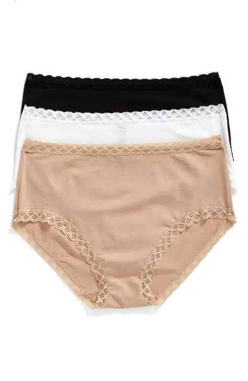 Natori 3-pack Cotton Full Briefs - Black/cafe/white