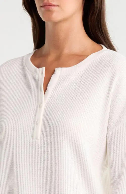 PAPINELLE Waffle Henley Sleep Top
