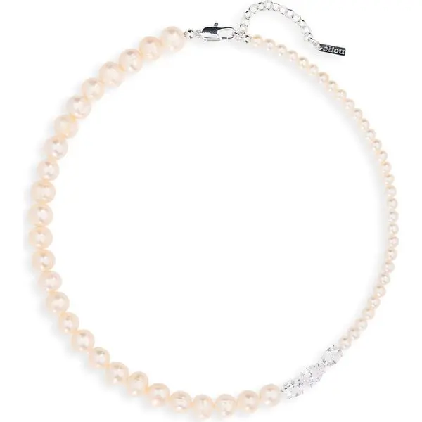 Éliou Madre Pearl & Cubic Zirconia Necklace - White