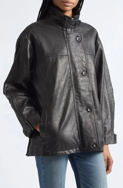 JAMIE HALLER Minimal Leather Anorak Jacket