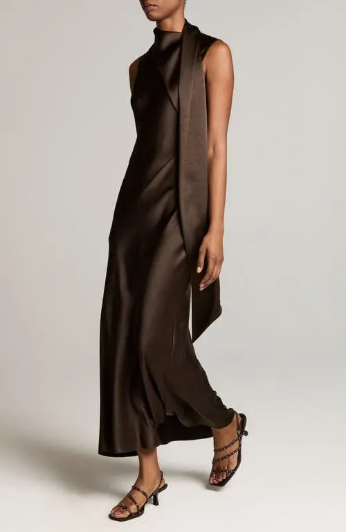 Vince Draped Scarf Tie Sleeveless Dress