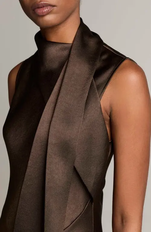 Vince Draped Scarf Tie Sleeveless Dress