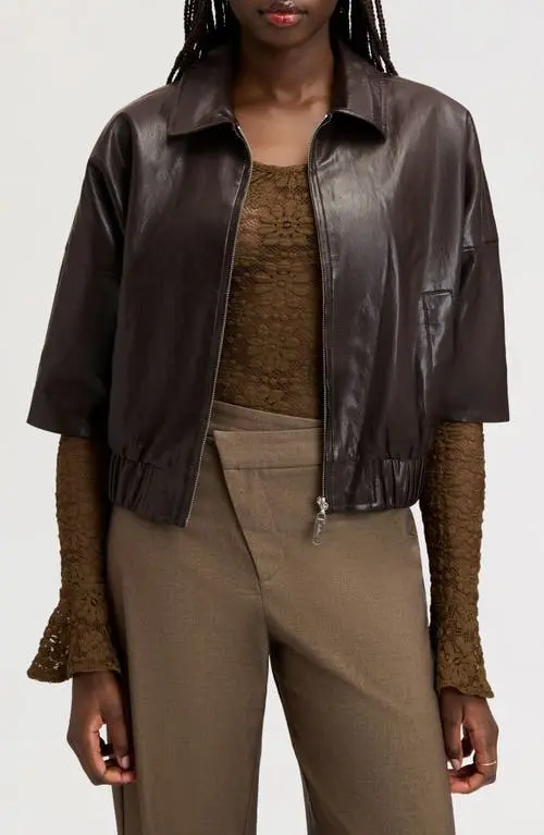 Sam Edelman Faux Leather Bomber Jacket