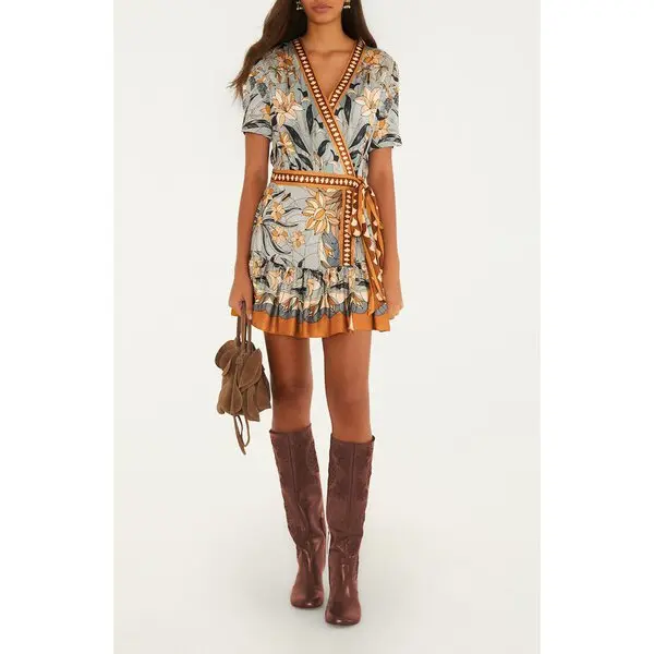 Farm Rio Stained Glass Beauty Wrap Dress