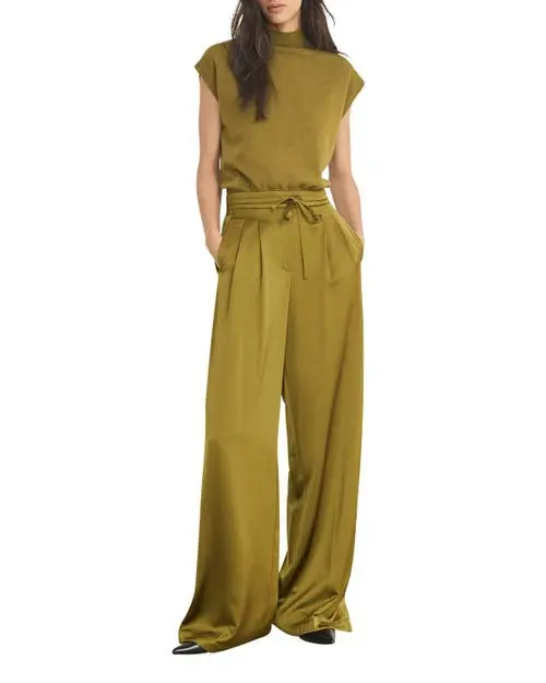 Mint Velvet Satin Wide Leg Trousers
