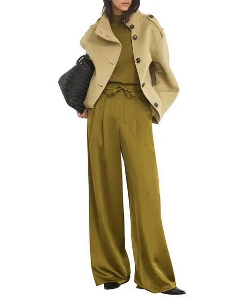 Mint Velvet Satin Wide Leg Trousers
