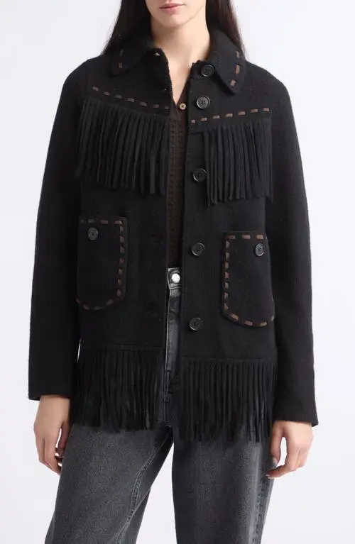 Guest In Residence Western Fringe Wool And Cashmere Blend Jacket