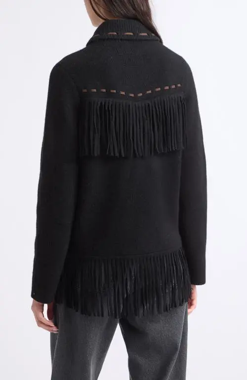 Guest In Residence Western Fringe Wool And Cashmere Blend Jacket