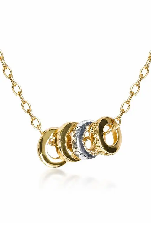 Argento Vivo Two-tone Coin Edge Pendant Necklace - Gold/silver