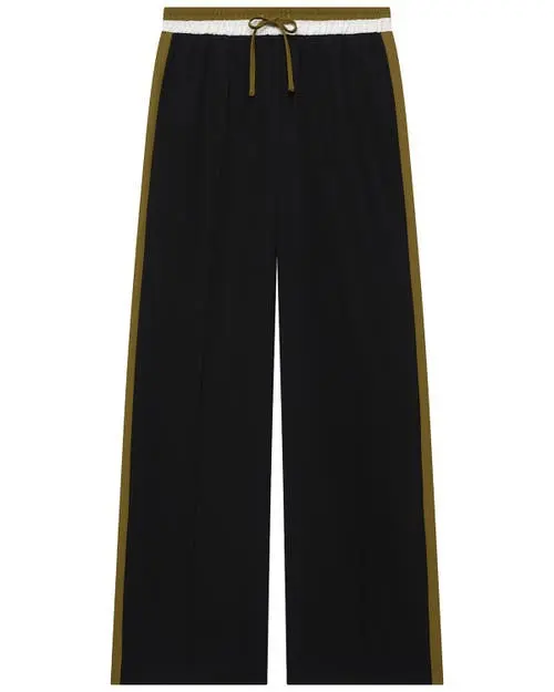 Mint Velvet Side Stripe Tie Waist Wide Trousers