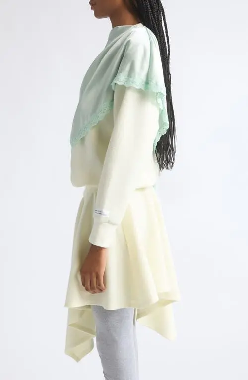 Sandy Liang Tulsa Draped Lace Trim Minidress