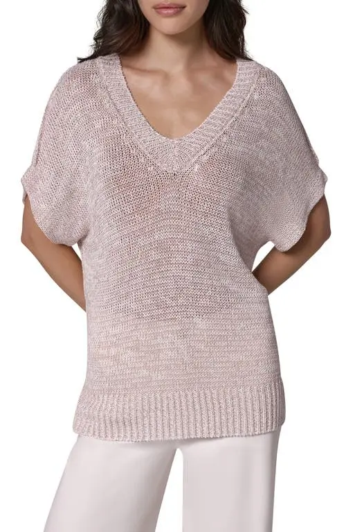 Donna Karan New York Metallic Relaxed Fit Sweater - Cream