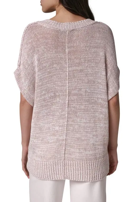 Donna Karan New York Metallic Relaxed Fit Sweater - Cream