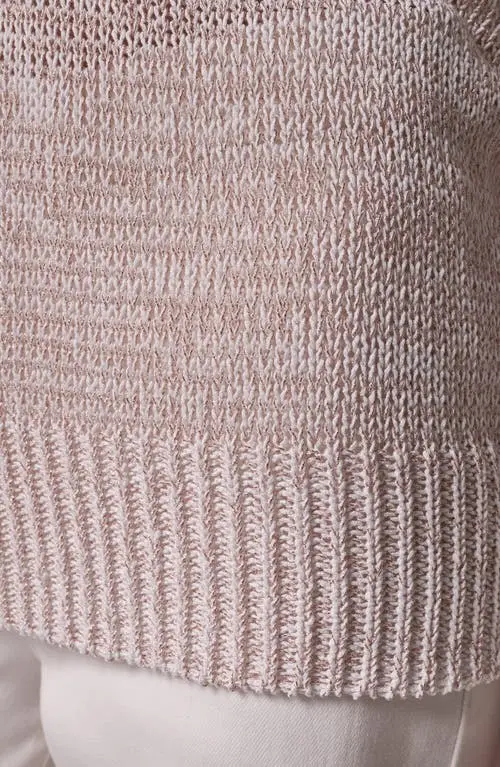 Donna Karan New York Metallic Relaxed Fit Sweater - Cream