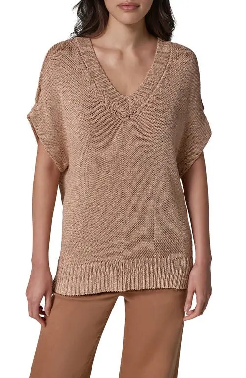 Donna Karan New York Metallic Relaxed Fit Sweater - Fawn