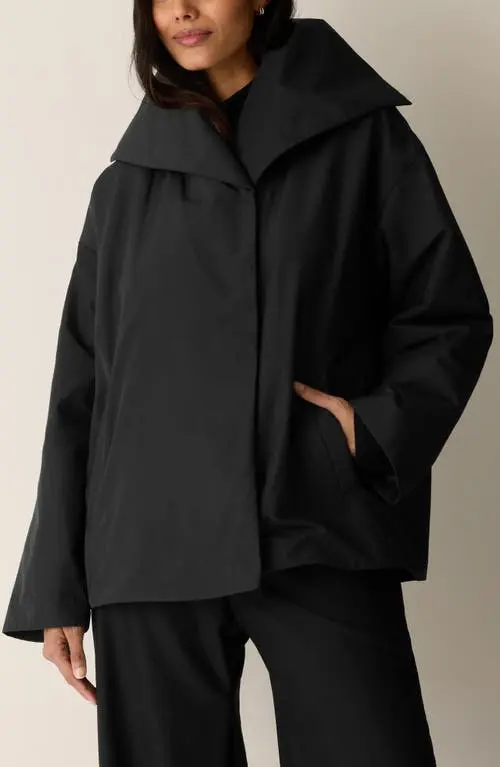 Eileen Fisher High Collar Short Padded Coat