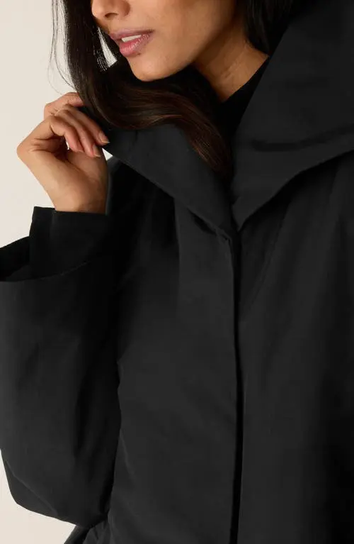 Eileen Fisher High Collar Short Padded Coat