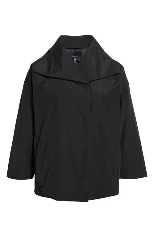 Eileen Fisher High Collar Short Padded Coat