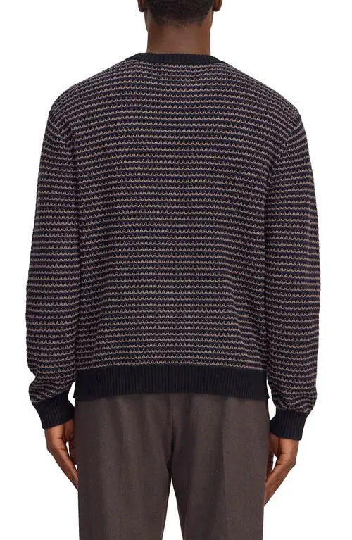 Nn07 Russel Stripe Organic Cotton & Wool Crewneck Sweater - Navy Multi