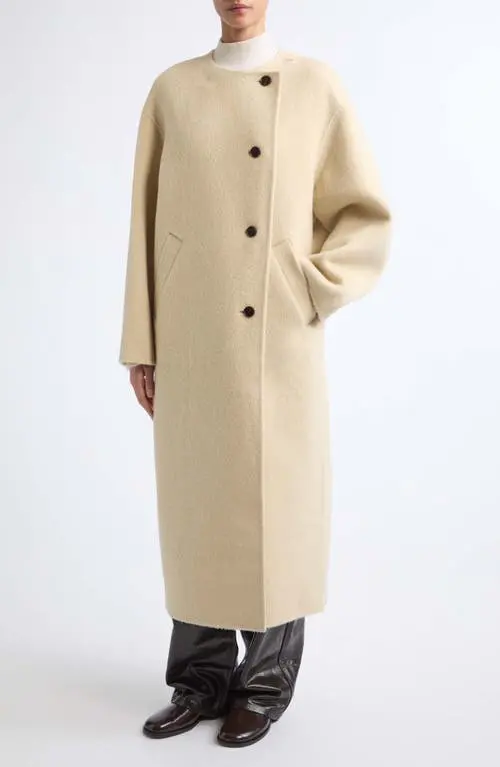 RÓHE Fringe Wool & Alpaca Double Face Coat With Cape - Butter