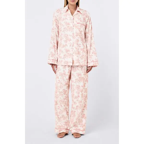 PAPINELLE Nostalgia Organic Cotton Pajamas - Persimmon