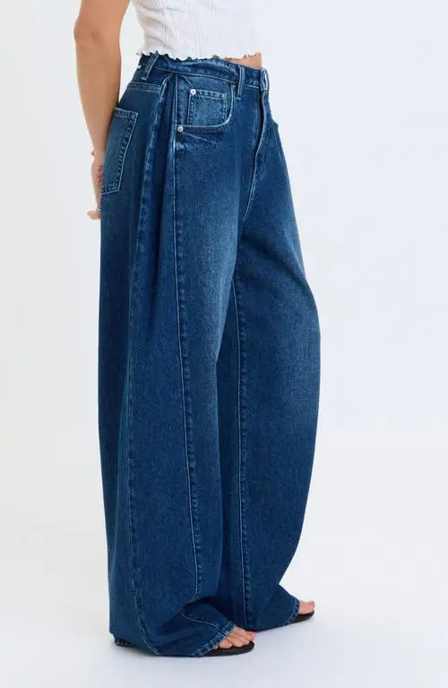 DAZE Hero High Waist Pleat Baggy Jeans