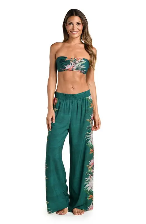 La Blanca Courtyard Palms Wide Leg Pants Cover-up