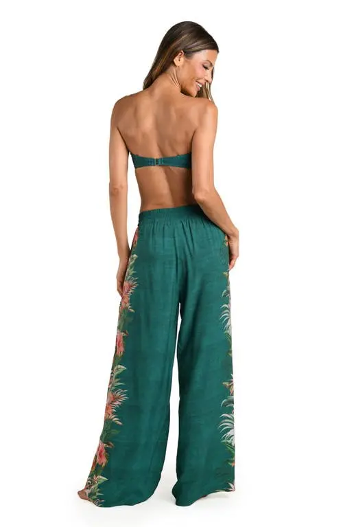 La Blanca Courtyard Palms Wide Leg Pants Cover-up