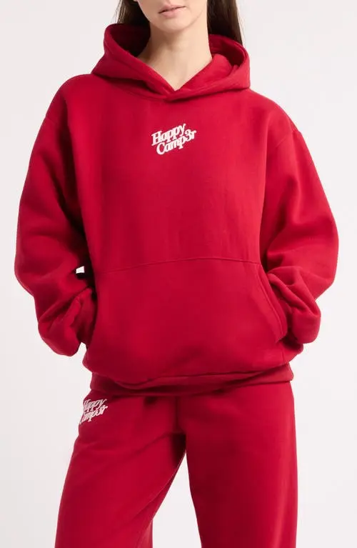 HAPPY CAMP3R Puff Series Logo Hoodie - Deep Red