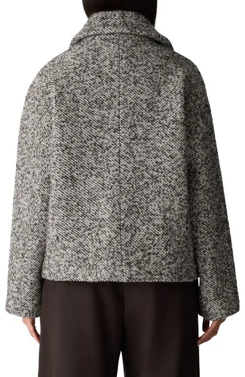 Eileen Fisher Marled Wool Blend Classic Collar Coat