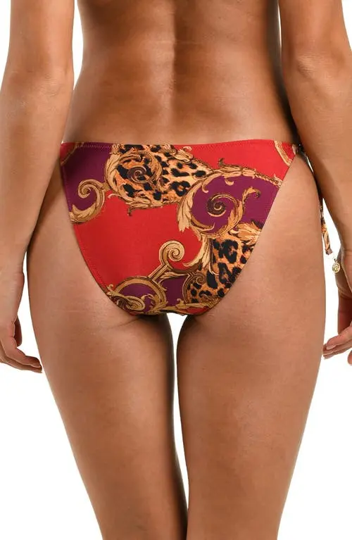 L'AGENCE Baroque Leopard Side Tie Bikini Bottom